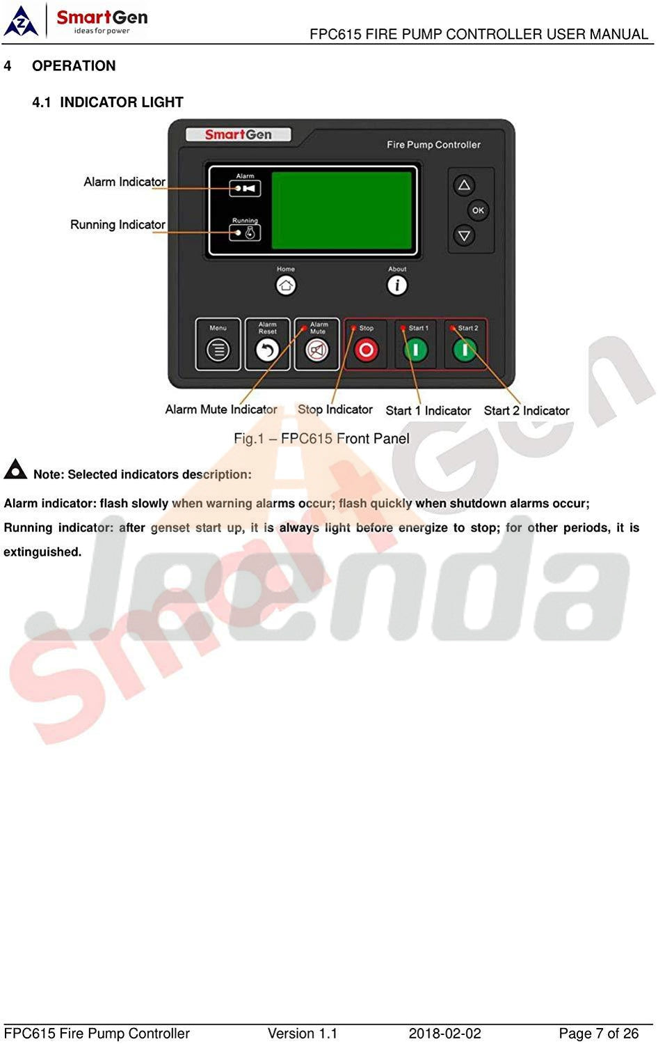 SmartGen FPC615 Fire Pump Controller for controlling of fire pump unit – JEENDA CONTROLS CO ...