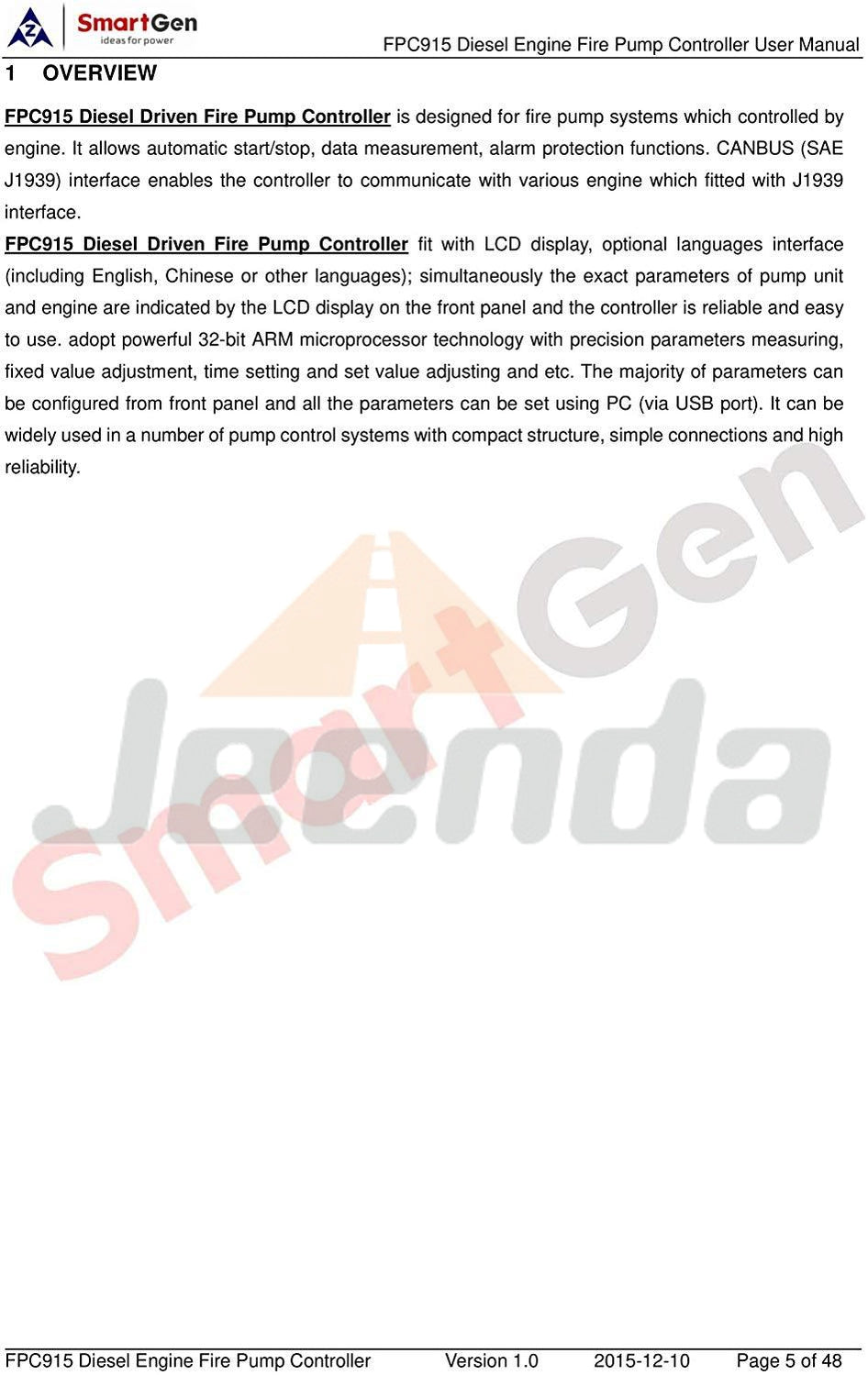 SmartGen FPC915 Diesel Driven Fire Pump Controller for fire pump syste ...